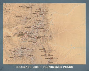 Idaho Prominent Peaks Map 18x24 Poster | Etsy