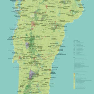 Vermont State Parks & Federal Lands Map 18x24 Poster - Etsy