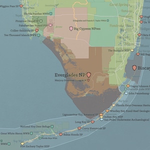 Florida State Parks & Federal Lands Map 24x36 Poster - Etsy