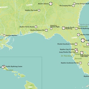 US Skydiving Dropzones Map 24x36 Poster - Etsy