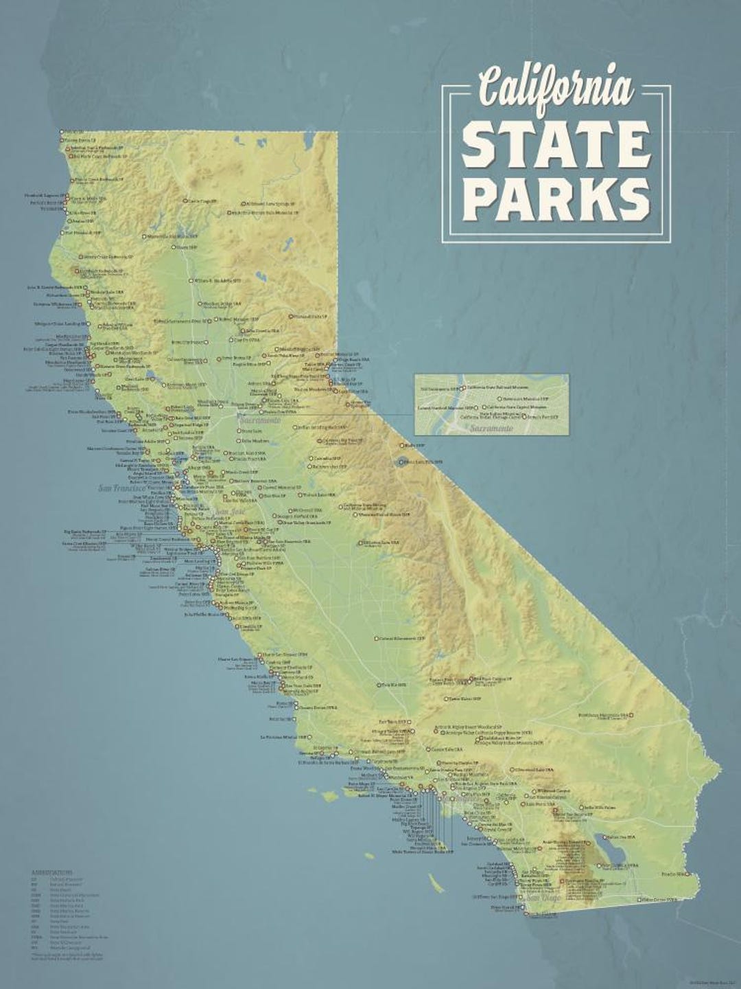 California State Parks Map 18x24 Poster - Etsy