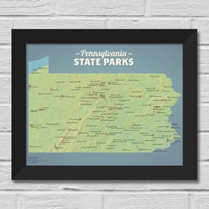 Pennsylvania State Parks Map 11x14 Print - Etsy