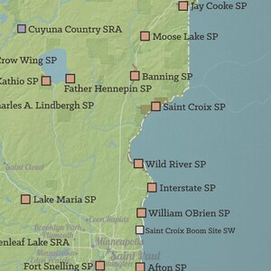 Minnesota State Parks Map 11x14 Print - Etsy