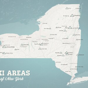 New York Ski Resorts Map 18x24 Poster - Etsy
