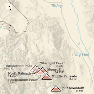 California 14ers Map 11x14 Print - Etsy