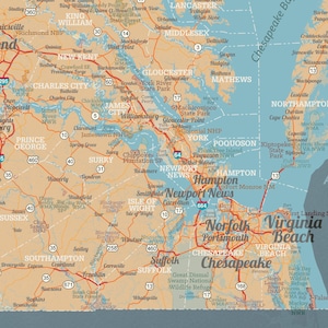 Virginia State Wall Map // Decorative Poster - Etsy