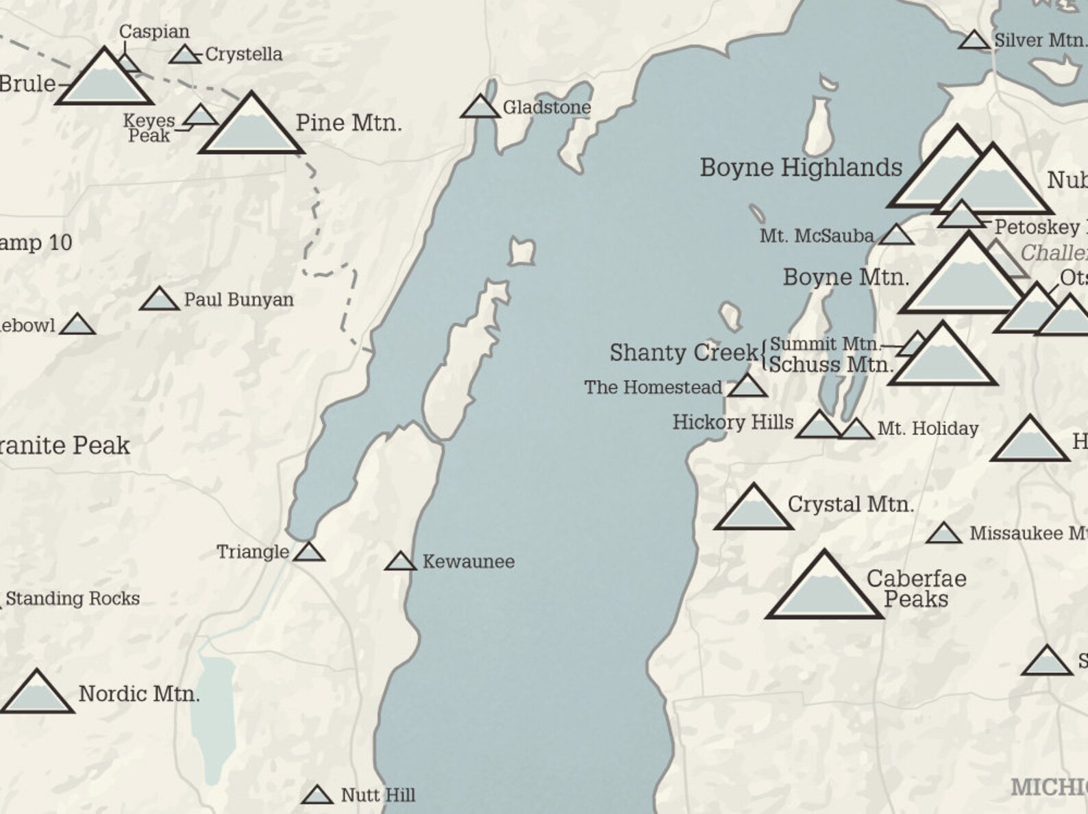 Upper Midwest Ski Resorts Map 18x24 Poster - Etsy