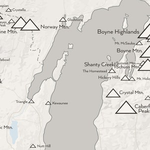 Upper Midwest Ski Resorts Map 18x24 Poster - Etsy