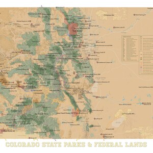 Colorado State Parks & Federal Lands Map 18x24 Poster - Etsy