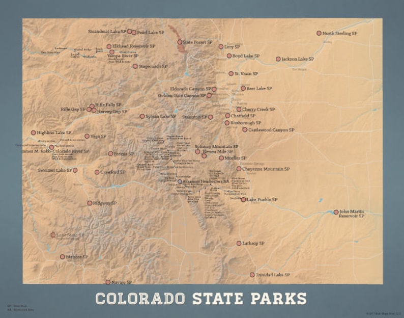 Colorado State Parks Map 11x14 Print - Etsy