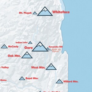 New York Ski Resorts Map 18x24 Poster - Etsy