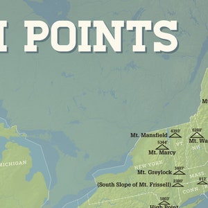 State Highpoints Map 18x24 Poster | Etsy