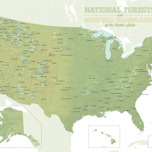 US National Forests Map 18x24 Poster - Etsy