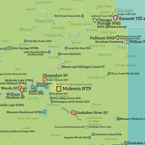 Illinois State Parks & Public Lands Map 24x36 Poster - Etsy