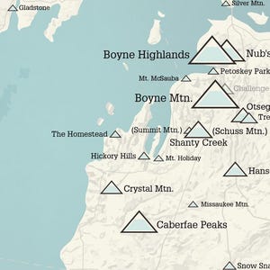 Michigan Ski Resorts Map 11x14 Print - Etsy