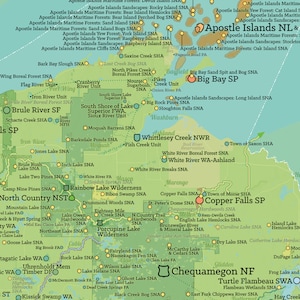 Wisconsin State Parks & Public Lands Map 24x36 Poster - Etsy