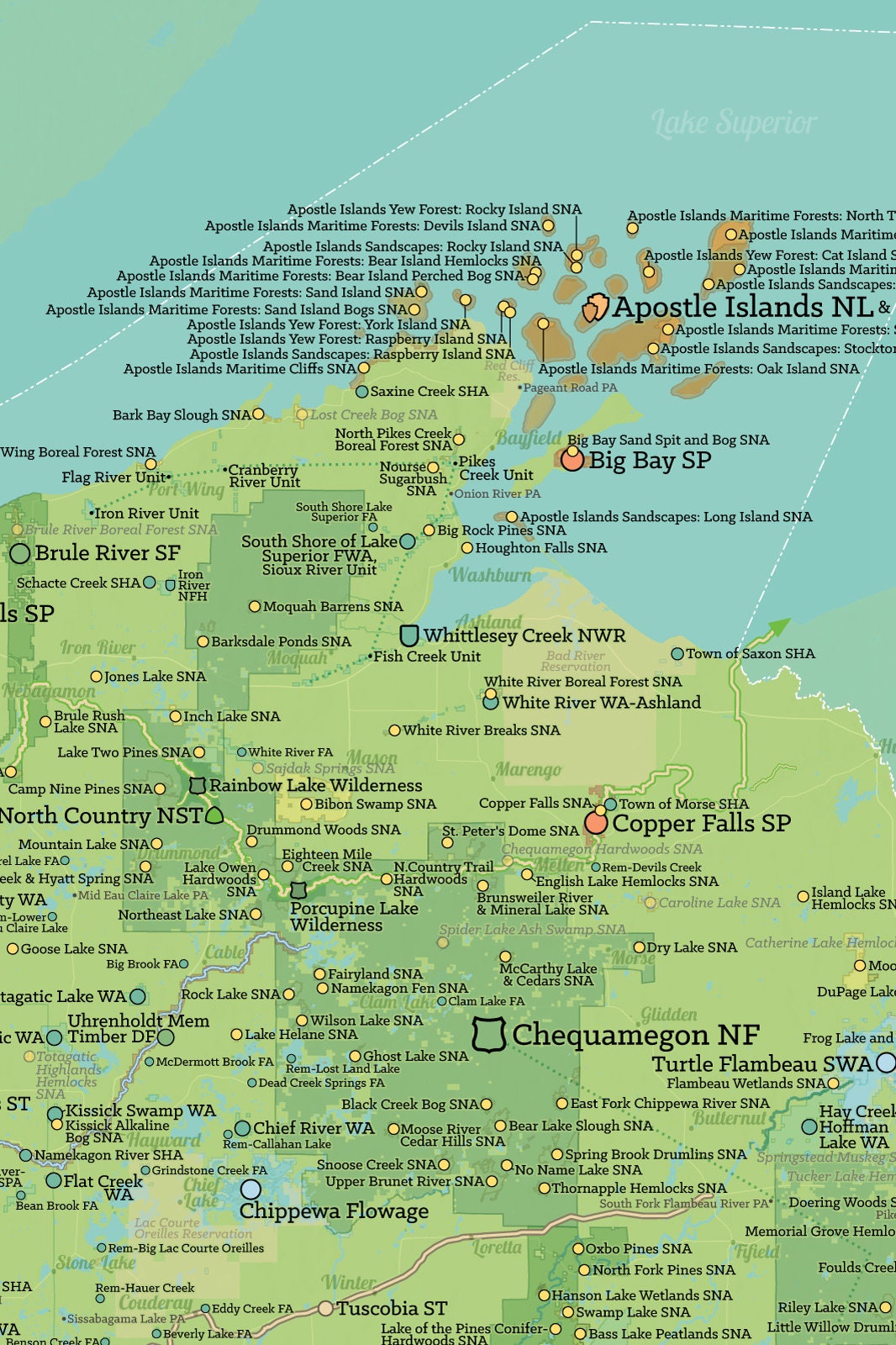 Wisconsin State Parks & Public Lands Map 24x36 Poster - Etsy