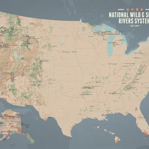 US National Wild & Scenic Rivers System Map 24x36 Poster | Etsy