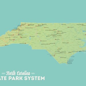 North Carolina State Park System Map 18x24 Poster - Etsy