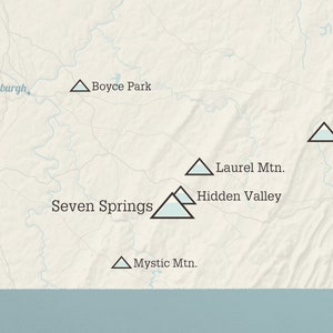 Pennsylvania Ski Resorts Map 11x14 Print - Etsy