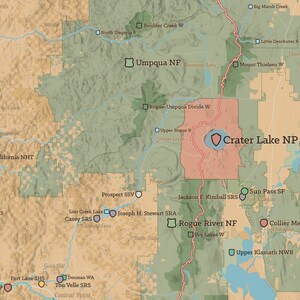 Oregon State Parks & Federal Lands Map 24x36 Poster - Etsy