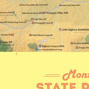 Montana State Parks & Federal Lands Map 18x24 Poster - Etsy