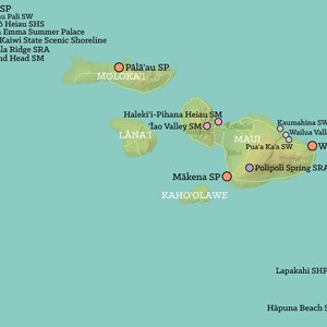 Hawaii State Parks Map 11x14 Print - Etsy
