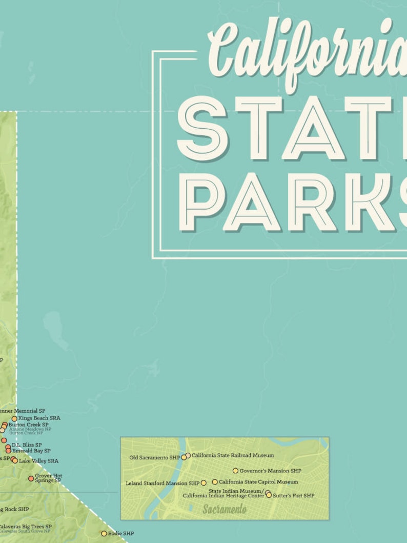 California State Parks Map 18x24 Poster - Etsy