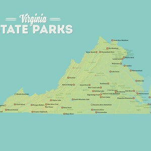 Virginia State Parks Map 11x14 Print - Etsy