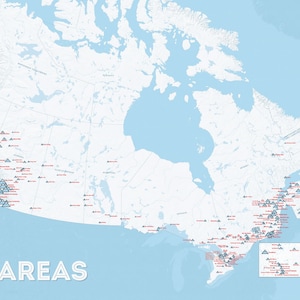 Canada Ski Resorts Map 24x36 Poster - Etsy