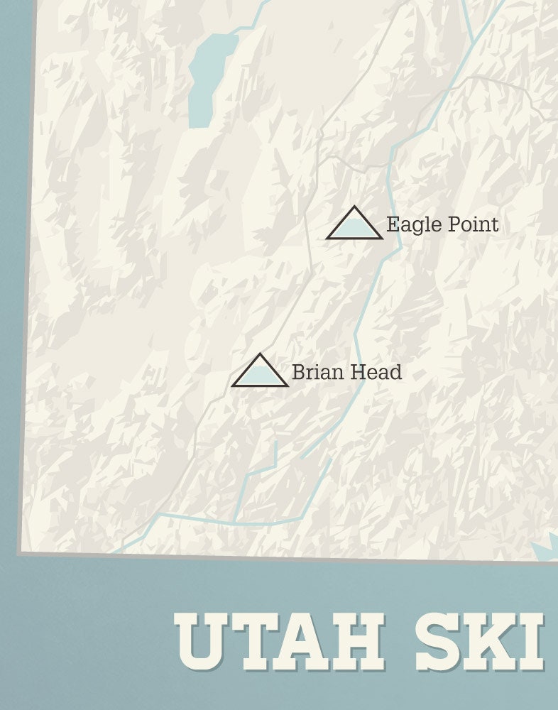 Utah Ski Resorts Map 11x14 Print | Etsy