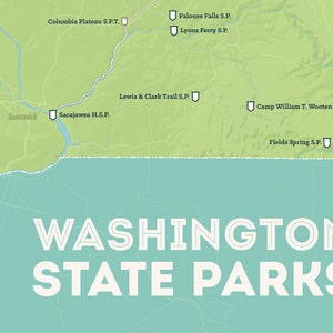 Washington State Parks Map 18x24 Poster - Etsy