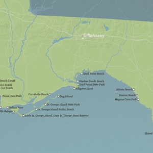 Florida Beaches Map 18x24 Poster - Etsy