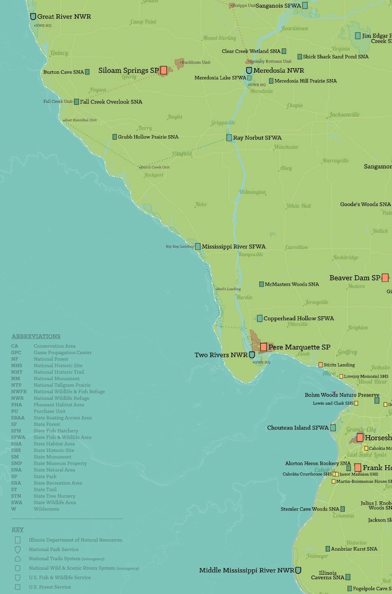 Illinois State Parks & Public Lands Map 24x36 Poster | Etsy