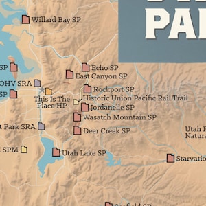 Utah State Parks Map 11x14 Print - Etsy