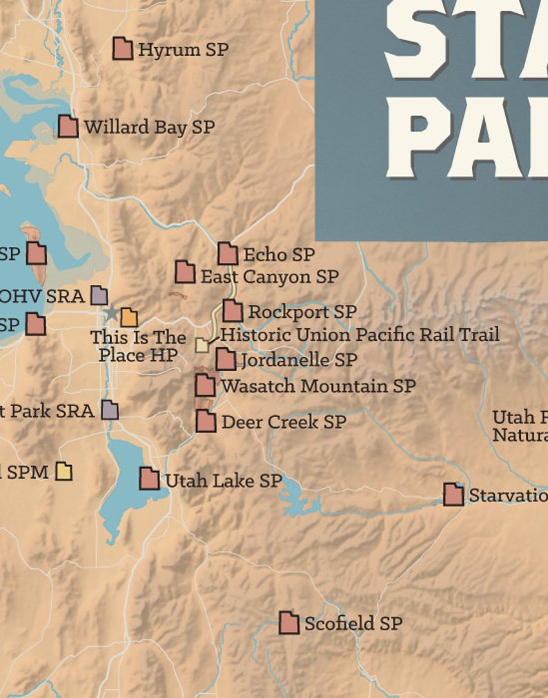 Utah State Parks Map 11x14 Print - Etsy
