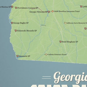 Georgia State Parks Map 11x14 Print - Etsy