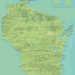 Wisconsin State Parks & Public Lands Map 24x36 Poster - Etsy