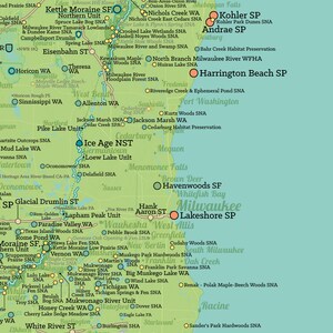 Wisconsin State Parks & Public Lands Map 24x36 Poster - Etsy