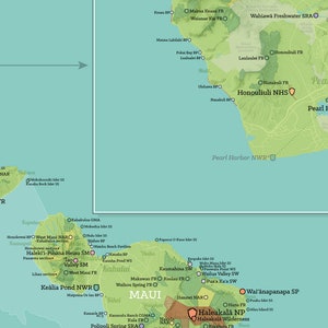 Hawaii State Parks & Federal Lands Map 24x36 Poster - Etsy
