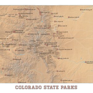 Colorado State Parks Map 11x14 Print - Etsy