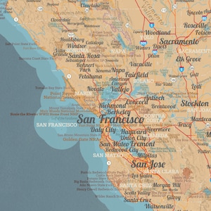 California State Wall Map // Decorative Poster - Etsy