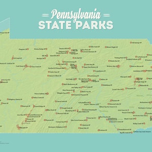Pennsylvania State Parks Map 11x14 Print - Etsy