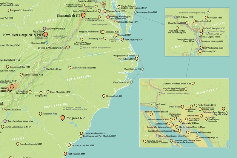 US National Park System Units Map 24x36 Poster | Etsy