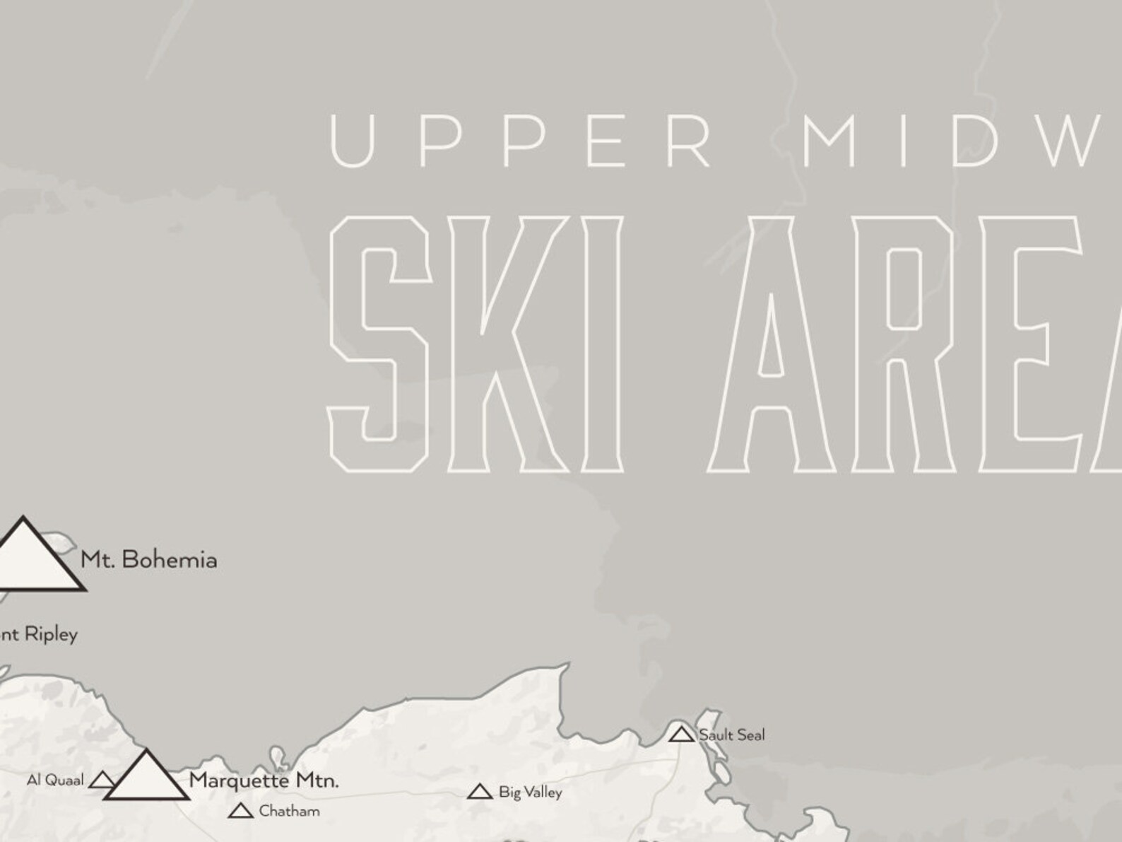 Upper Midwest Ski Resorts Map 18x24 Poster - Etsy