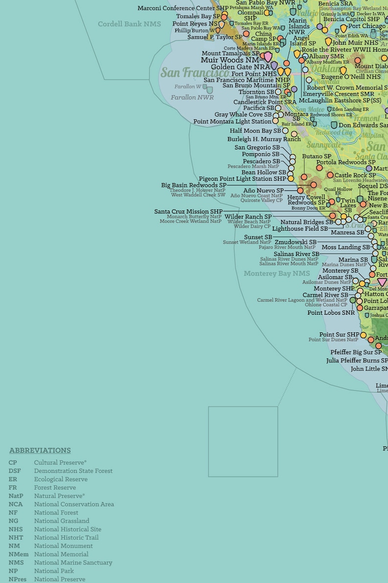 California State Parks & Federal Lands Map 24x36 Poster - Etsy