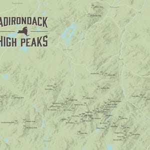 Adirondack High Peaks Map 11x14 Print - Etsy