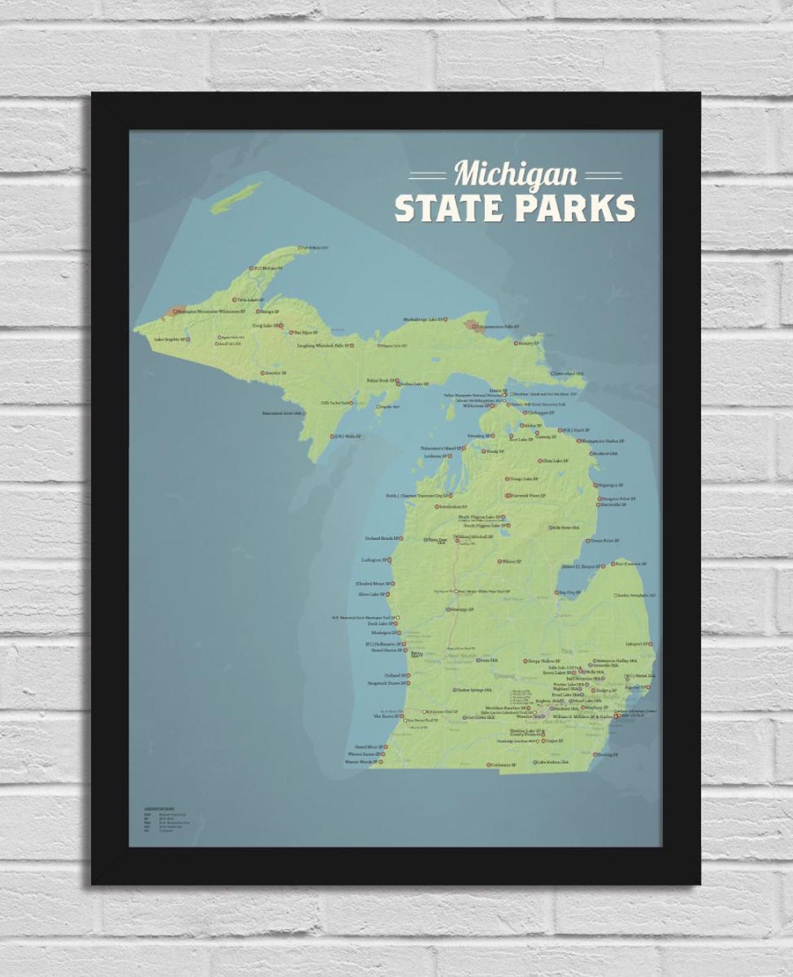 Michigan State Parks Map 18x24 Poster - Etsy