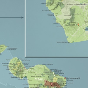 Hawaii State Parks & Federal Lands Map 24x36 Poster - Etsy