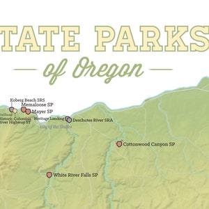 Oregon State Parks Map 18x24 Poster - Etsy